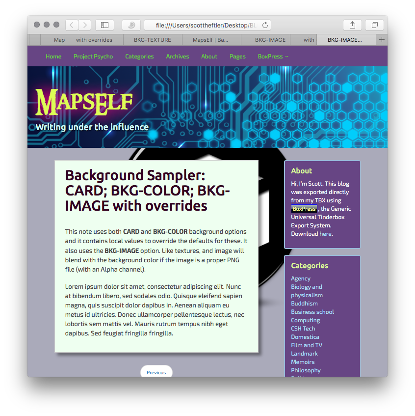 MapsElf | Sample images: Background options
