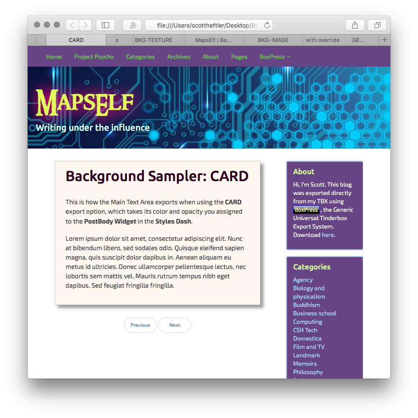 MapsElf | Sample images: Background options