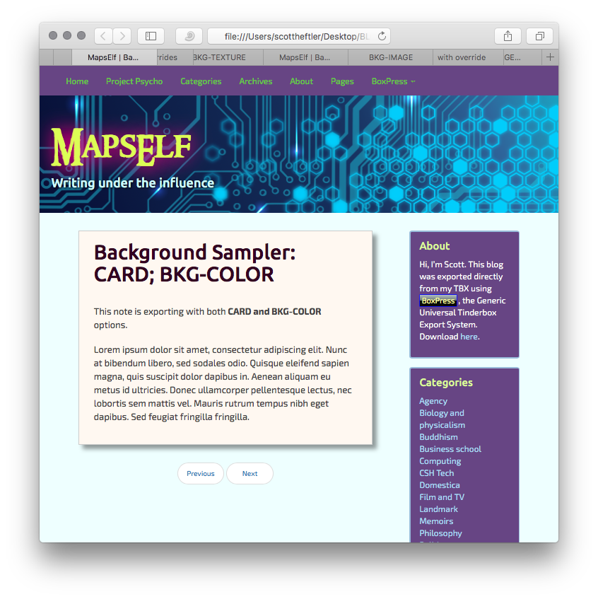 MapsElf | Sample images: Background options