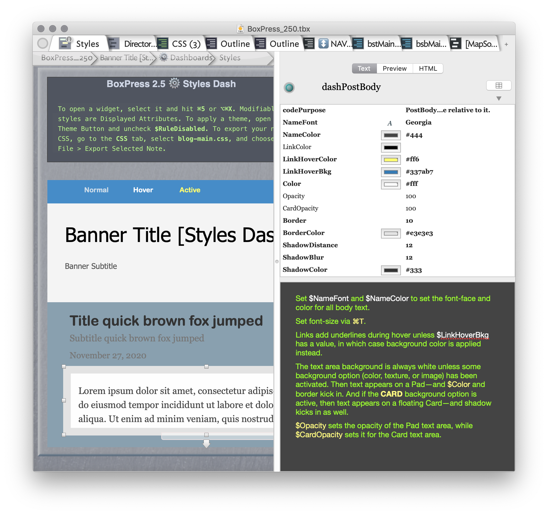 MapsElf | PostBody Widget: font, border, background, and shadow